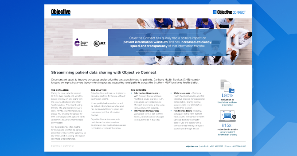 Solution Snapshot | Streamlining patient data sharing with Objective ...